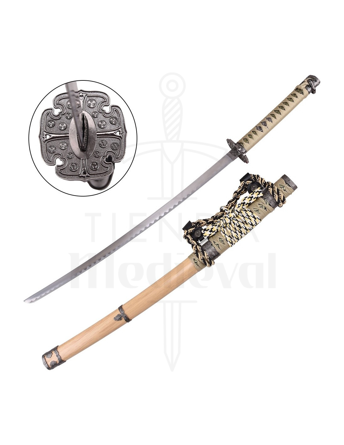 Traditional Japanese Decorative Katana with Silver Details ⚔️ Medieval Shop