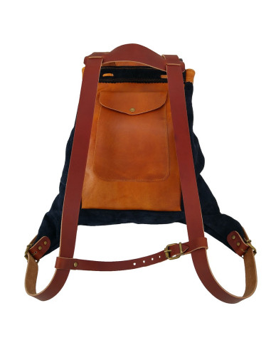 Medieval leather backpack, Blue ⚔️ Medieval Shop