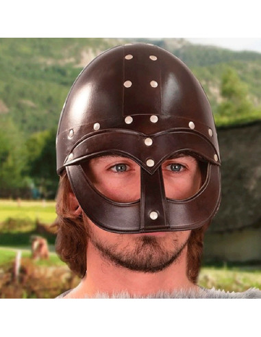 Viking Vendel helmet, leather ⚔️ Medieval Shop