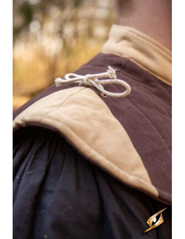 Padded medieval gorget, brown-light brown ⚔️ Medieval Shop