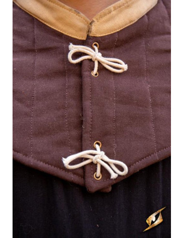 Padded medieval gorget, brown-light brown ⚔️ Medieval Shop