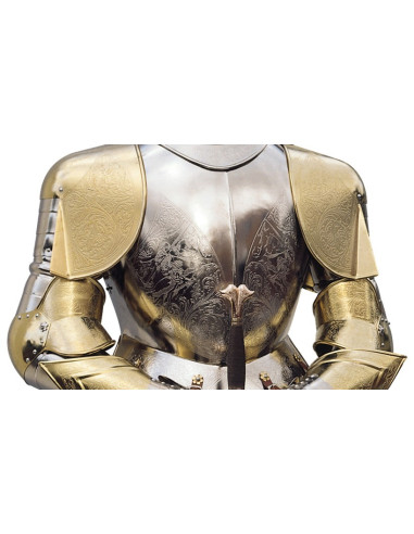 Silver and gold natural armor with engravings ⚔️ Medieval Shop