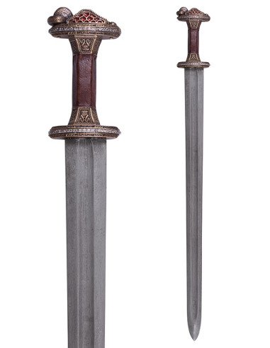 Scandinavian sword Vendel era in Damascus steel, brass finish ⚔️ ...