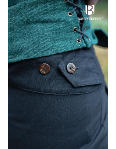 Kerga medieval pants, black cotton ⚔️ Medieval Shop