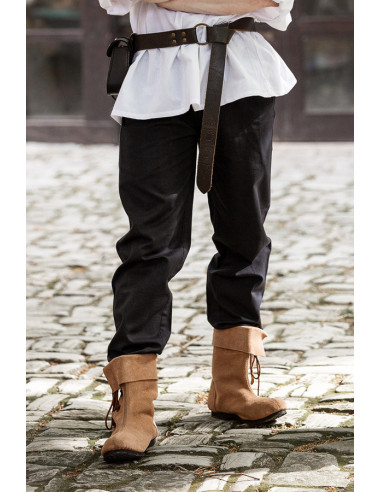 Unisex BLACK medieval pants with elastic waistband ⚔️ Medieval Shop