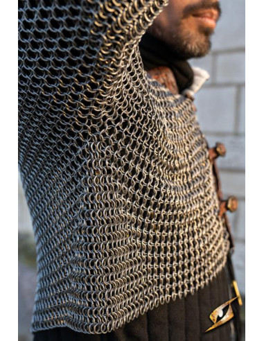 Steel-coloured chainmail sleeves, buckle closure ⚔️ Medieval Shop