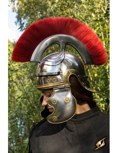 Classic Roman legionary helmet with red plume ⚔️ Medieval Shop