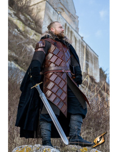 Lumberjack Warrior's Brigantine Armor in Dark Brown ⚔️ Medieval Shop