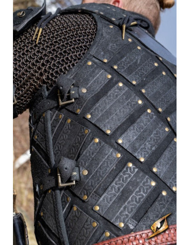 Armor-brigandine of the lumberjack warrior in black chamois leather ⚔️ ...