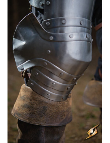 Leg protectors polished steel Captain series, Epic Armory ⚔️ Medieval Shop