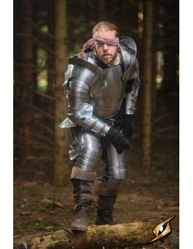 Leg protectors polished steel Captain series, Epic Armory ⚔️ Medieval Shop