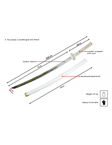 Zenitsu Agatsuma's Hand Forged Katana, Demon Slayer ⚔️ Medieval Shop