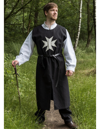 Medieval tabard of the Hospitaller knights, black and white ⚔️ Medieval ...