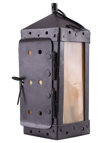 Square Medieval Lantern with Horn Windows, handmade ⚔️ Medieval Shop