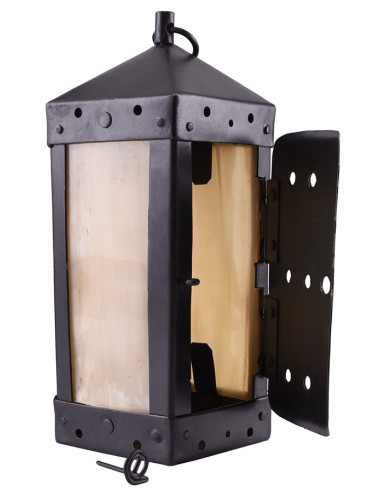 Square Medieval Lantern with Horn Windows, handmade ⚔️ Medieval Shop