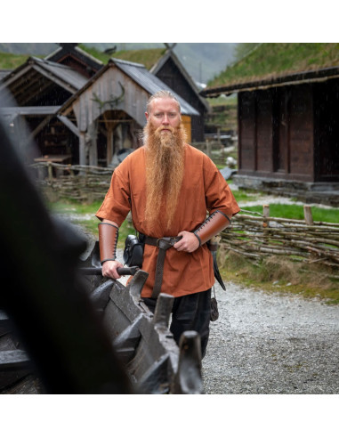 Viking tunic short sleeve Olaf, red ⚔️ Medieval Shop