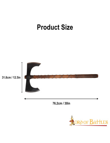 Double-edged functional ax with sheath ⚔️ Medieval Shop