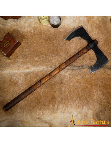Double-edged functional ax with sheath ⚔️ Medieval Shop