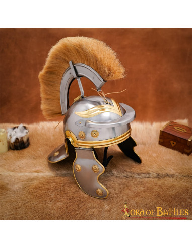 Roman centurion helmet with brown plume ⚔️ Medieval Shop