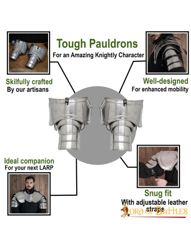 Medieval knight shoulder pads, mild steel ⚔️ Medieval Shop