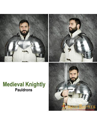 Large medieval knight shoulder pads, mild steel ⚔️ Medieval Shop