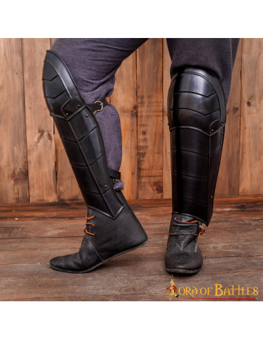 Dark Knight blackened greaves with knee pads ⚔️ Medieval Shop