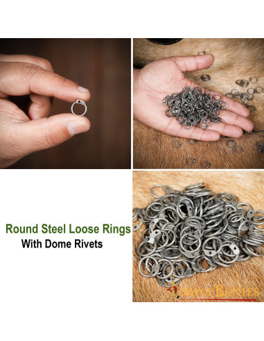 Steel chainmail round rings ⚔️ Medieval Shop
