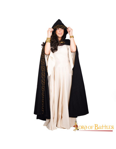Elven wool cloak with hood and brass clasp ⚔️ Medieval Shop