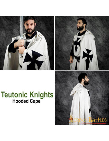 Teutonic Knights Hooded Cotton Cloak ⚔️ Medieval Shop