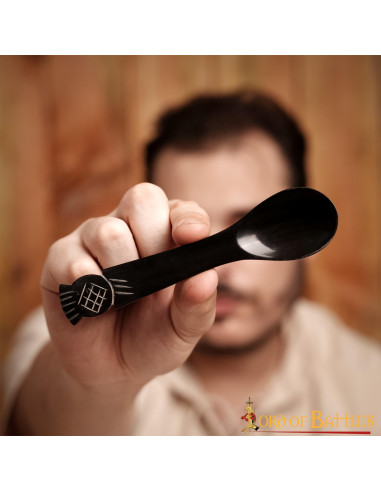 Set 4 medieval spoons in Ox horn ⚔️ Medieval Shop