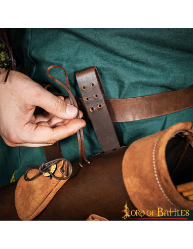 Brown leather quiver with arrowhead pouches (60 cm.) ⚔️ Medieval Shop
