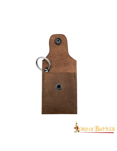 Medieval leather purse-keychain - Brown (8,2x7 cm.) ⚔️ Medieval Shop