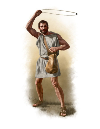 Balearic sling in braided leather ⚔️ Medieval Shop