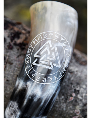 Celtic Valknut horn with support (200-300 ml.) ⚔️ Medieval Shop