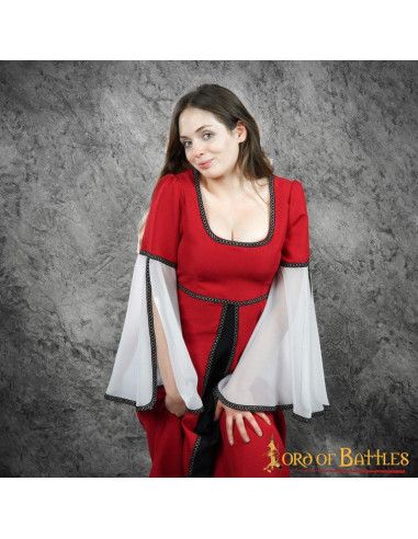 Medieval Courtesan Anne Dress - Red ⚔️ Medieval Shop