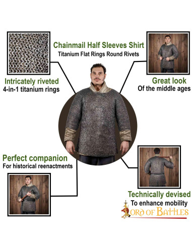 Medieval chain mail with riveted titanium rings ⚔️ Medieval Shop