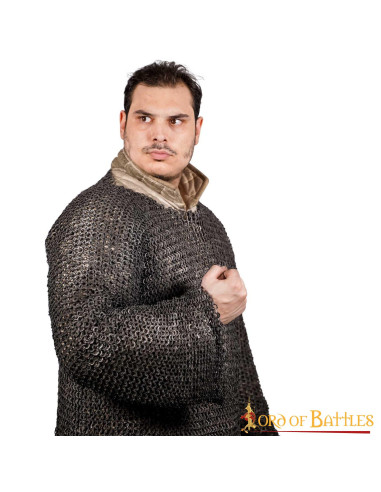 Long medieval chain mail with riveted titanium rings ⚔️ Medieval Shop