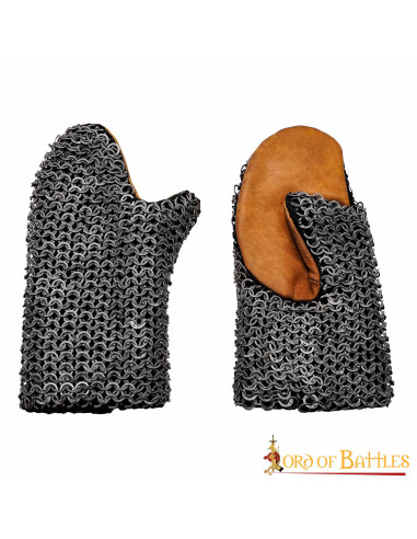 Padded chainmail gauntlets with round flat ring ⚔️ Medieval Shop