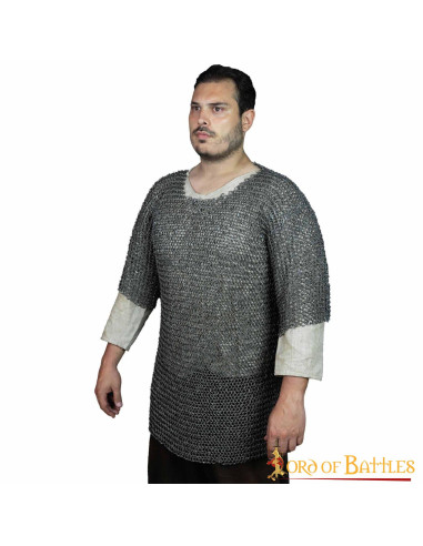 Medieval chain mail, half sleeve, with riveted round ring ⚔️ Medieval Shop