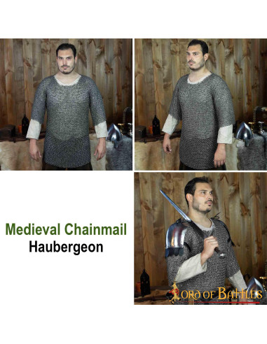 Medieval chain mail, half sleeve, with riveted round ring ⚔️ Medieval Shop