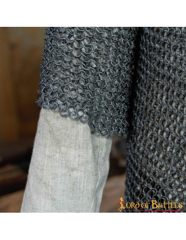 Medieval chain mail, half sleeve, with riveted round ring ⚔️ Medieval Shop
