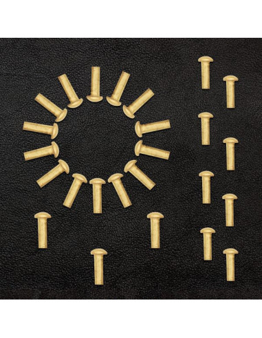 Set of 25 mushroom head brass rivets, 1.3 cm. ⚔️ Medieval Shop