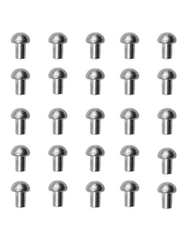 Set of 25 silver mushroom head rivets, 1 cm. ⚔️ Medieval Shop
