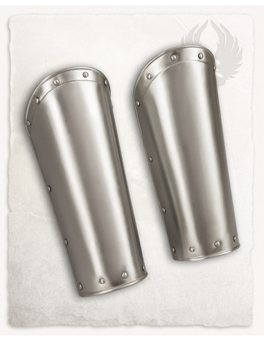 Balthasar medieval greaves, polished steel ⚔️ Medieval Shop