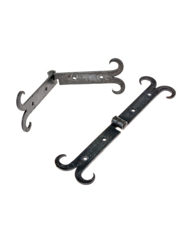 Set 2 medieval hinges with wrought iron mustaches ⚔️ Medieval Shop