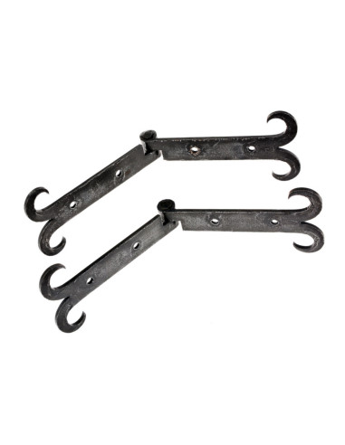 Set 2 medieval hinges with wrought iron mustaches ⚔️ Medieval Shop