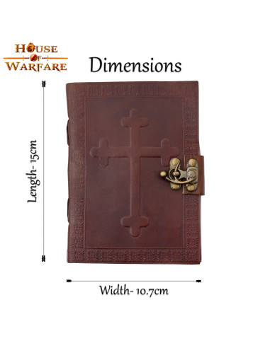 Celtic cross diary in handmade leather (15x10.7 cm.) ⚔️ Medieval Shop