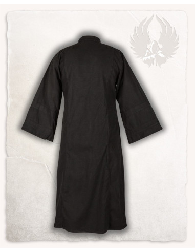 Oberon robe for magicians and clerics in cotton - black ⚔️ Medieval Shop