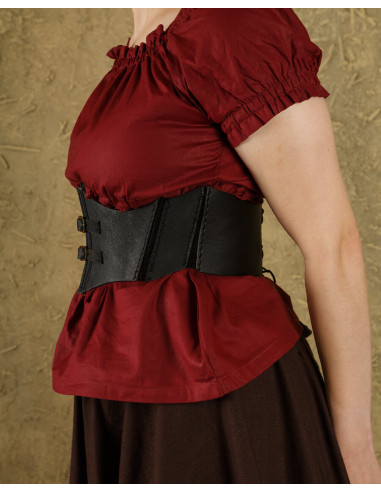 Talia medieval leather bodice - black ⚔️ Medieval Shop