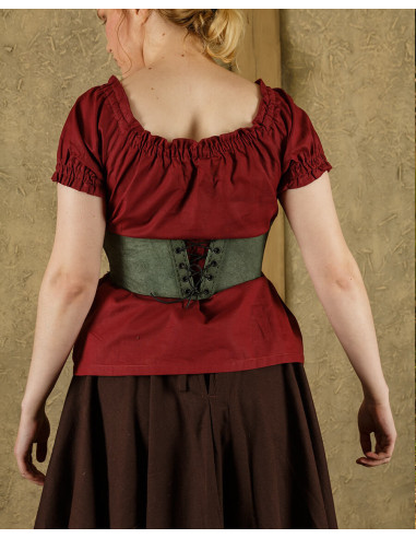Talia medieval leather bodice - Green ⚔️ Medieval Shop